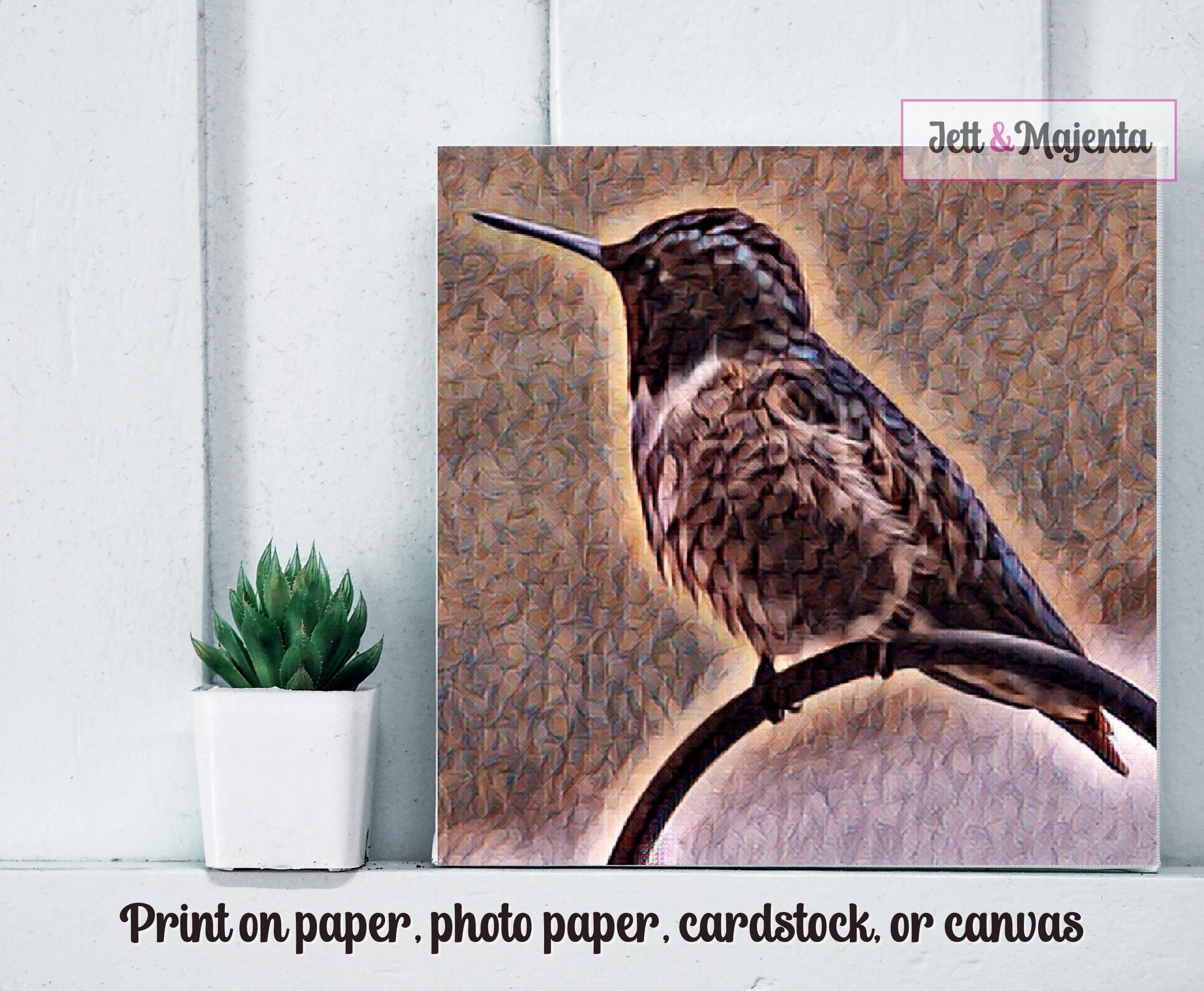 Hummingbird Printable Square Digital Download Birdwatcher - Etsy