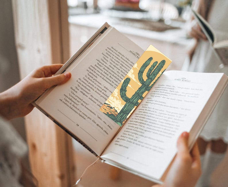 Desert Cactus Printable Bookmarks: Retro Plant Lover Gift (PDF) - Etsy