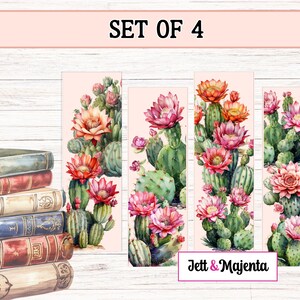Desert Cactus Instant Download Bookmarks | Set of 4 Printable Bookmarks ...