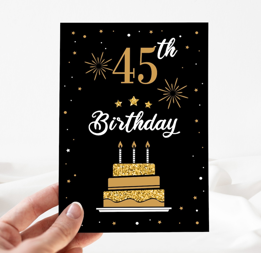 Funny Birthday Card, 45th Happy Birthday Card, 45th Birthday Card ...