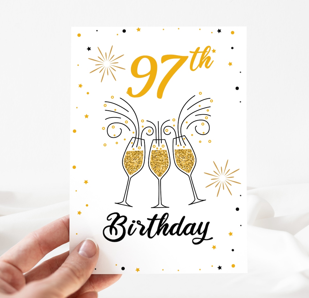 Funny Birthday Card, 97th Happy Birthday Card, 97th Birthday Card ...