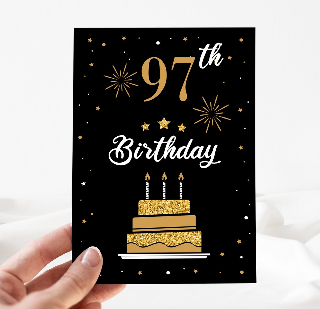 Funny Birthday Card, 97th Happy Birthday Card, 97th Birthday Card ...
