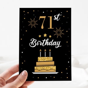 Funny Birthday Card, 71th Happy Birthday Card, 71th Birthday Card ...
