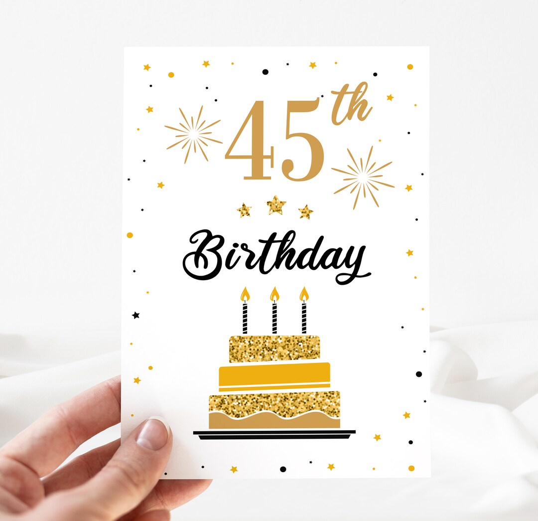 Funny Birthday Card, 45th Happy Birthday Card, 45th Birthday Card ...
