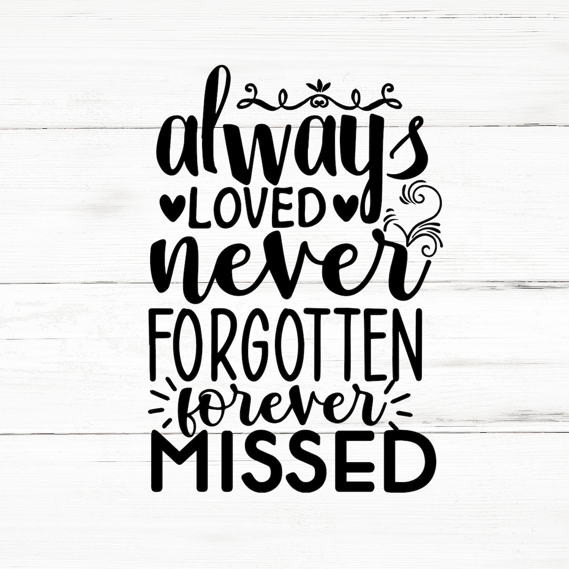 Always Loved Never Forgotten Forever Missed SVG, Always Loved Never ...