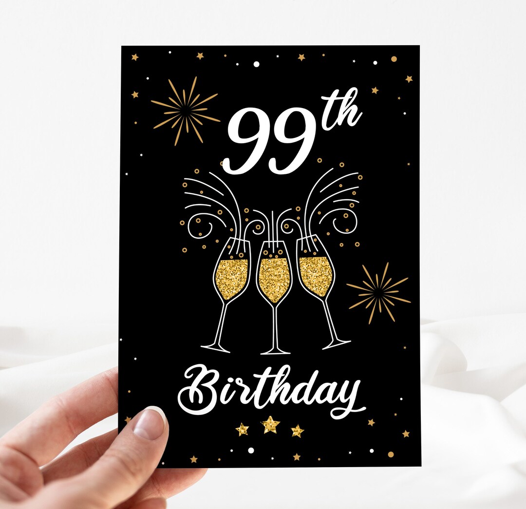 Funny Birthday Card,99th Happy Birthday Card,99th Birthday Card ...