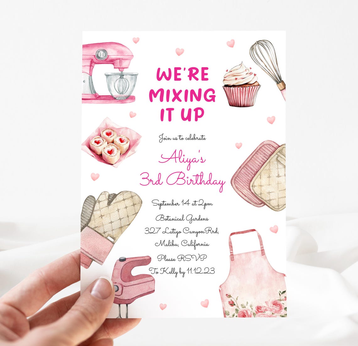 Baking Invitation, Baking Birthday Party Invites, Printable Invitation ...