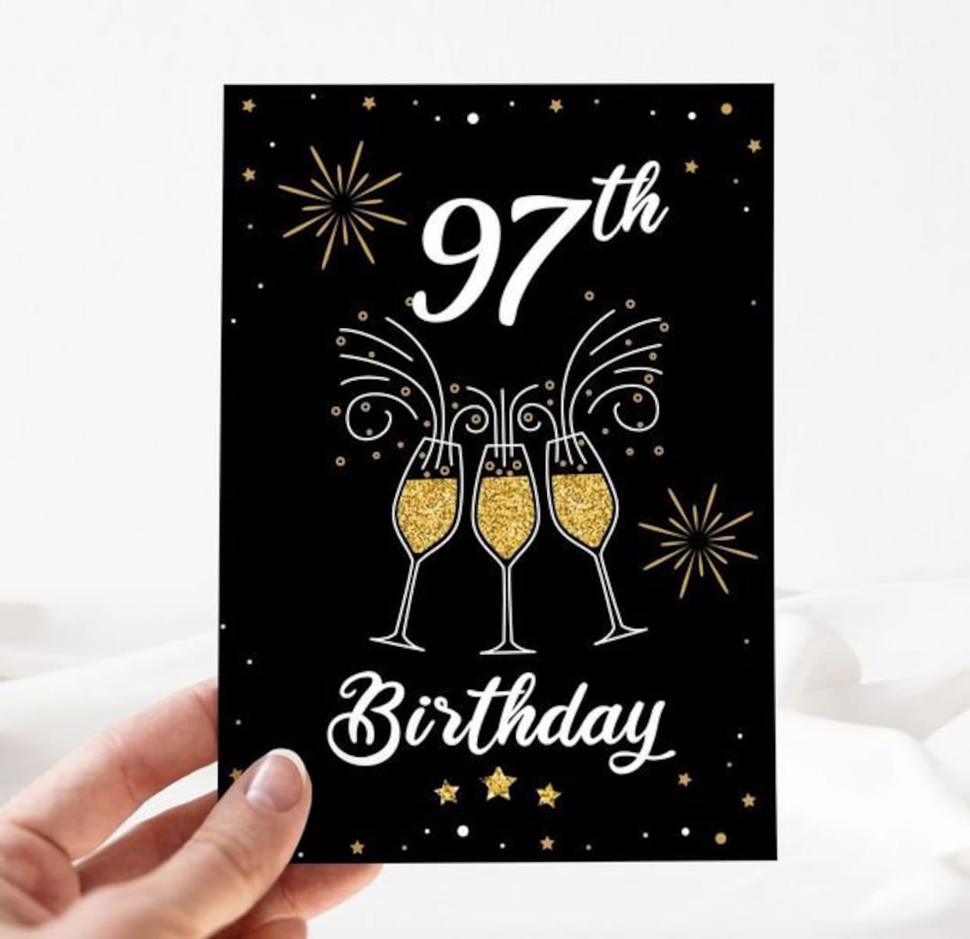 Funny Birthday Card,97th Happy Birthday Card,97th Birthday Card ...