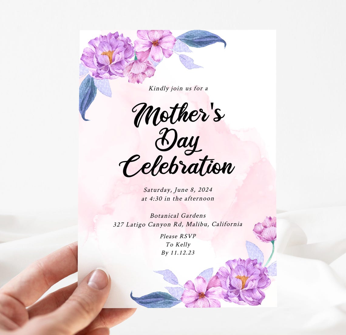Editable Mothers Day Invitation, Mother's Day Invite, Mothers Day ...