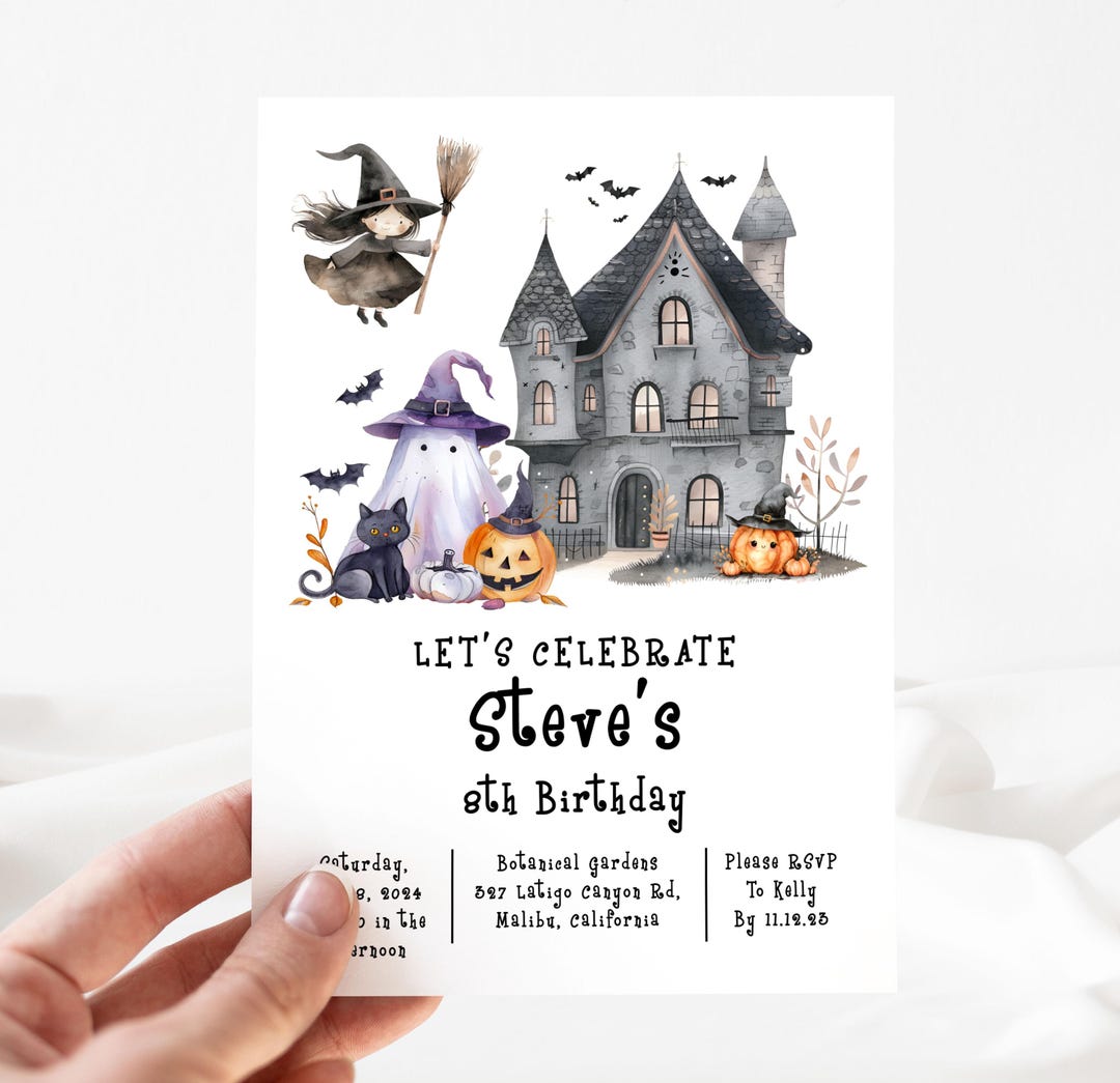 Spooky Birthday Invitation, Spooky Birthday Party Invites, Printable ...