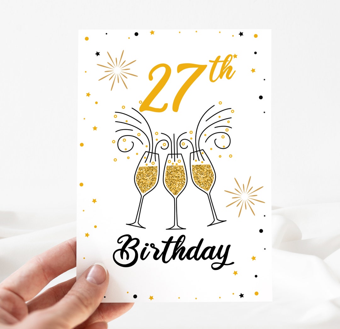 Funny Birthday Card, 27th Happy Birthday Card, 27th Birthday Card ...