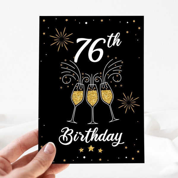 76th Birthday Card - Etsy