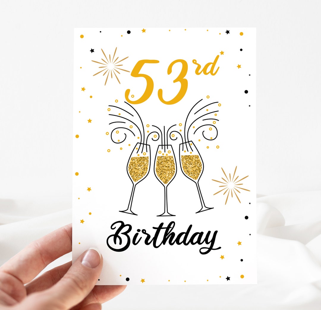 Funny Birthday Card, 53th Happy Birthday Card, 53th Birthday Card ...