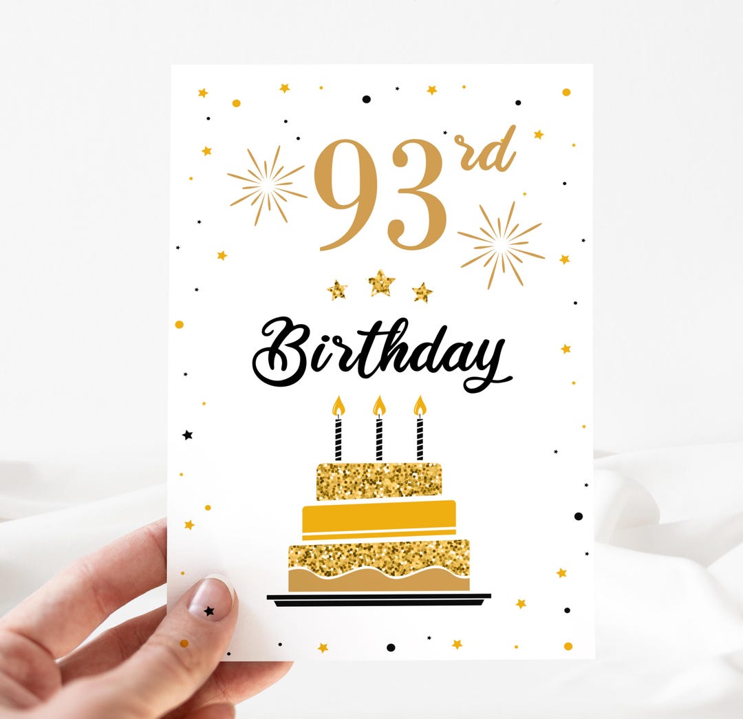 Funny Birthday Card, 93rd Happy Birthday Card, 93rd Birthday Card ...