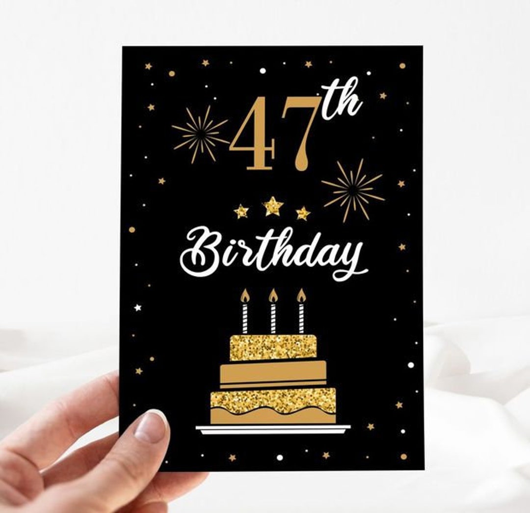 Funny Birthday Card, 47th Happy Birthday Card, 47th Birthday Card ...