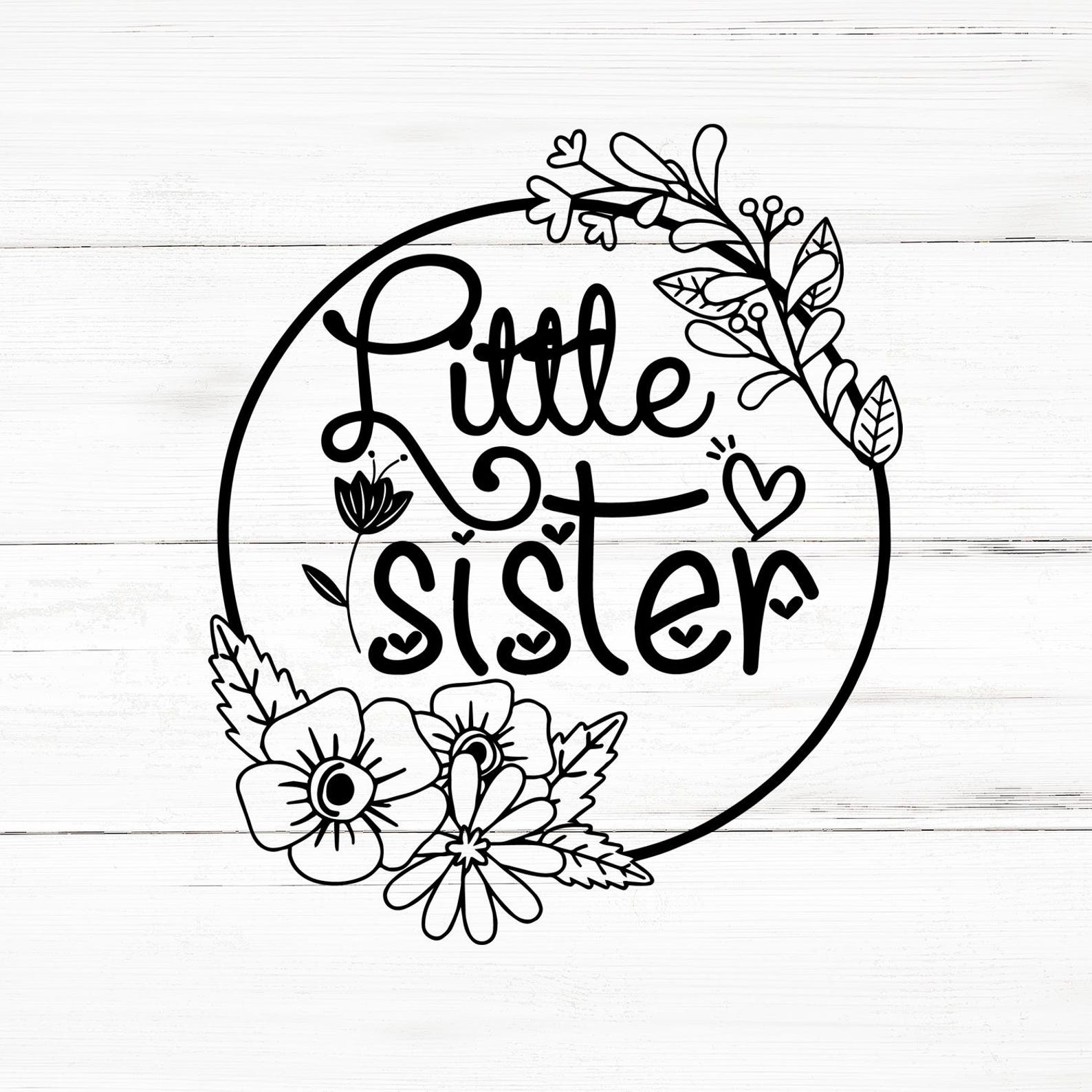Little Sister SVG, Little Sister PNG, Little Sister Design Files ...