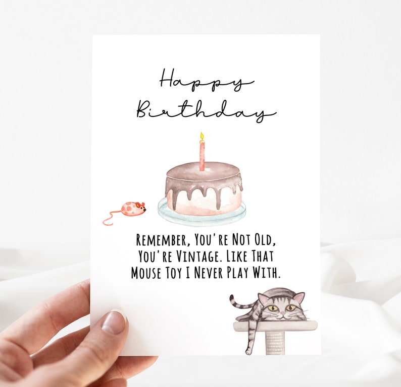 Funny Birthday Card, Cat Birthday Card, Cat Birthday Card Editable, Cat ...
