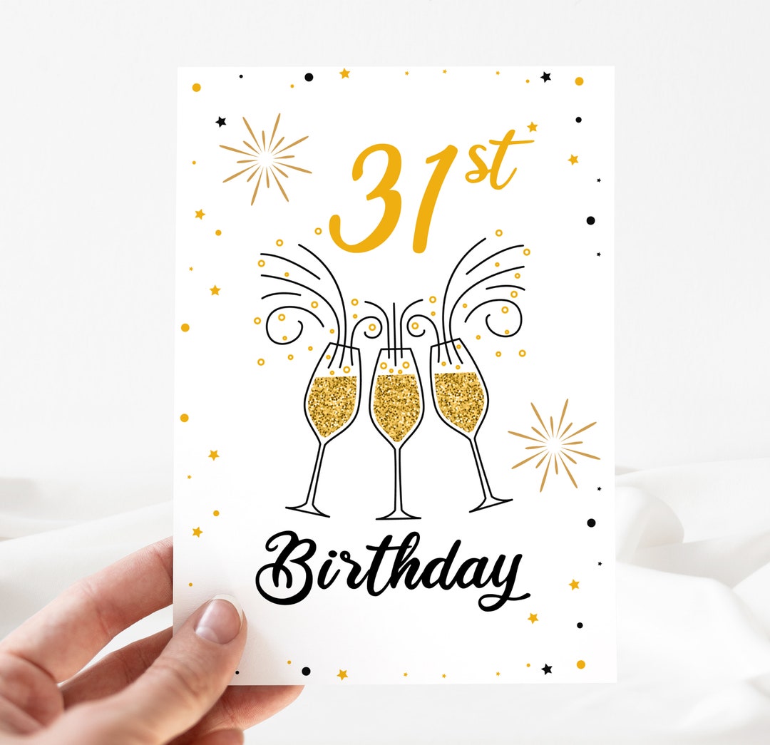 Funny Birthday Card, 31th Happy Birthday Card, 31th Birthday Card ...