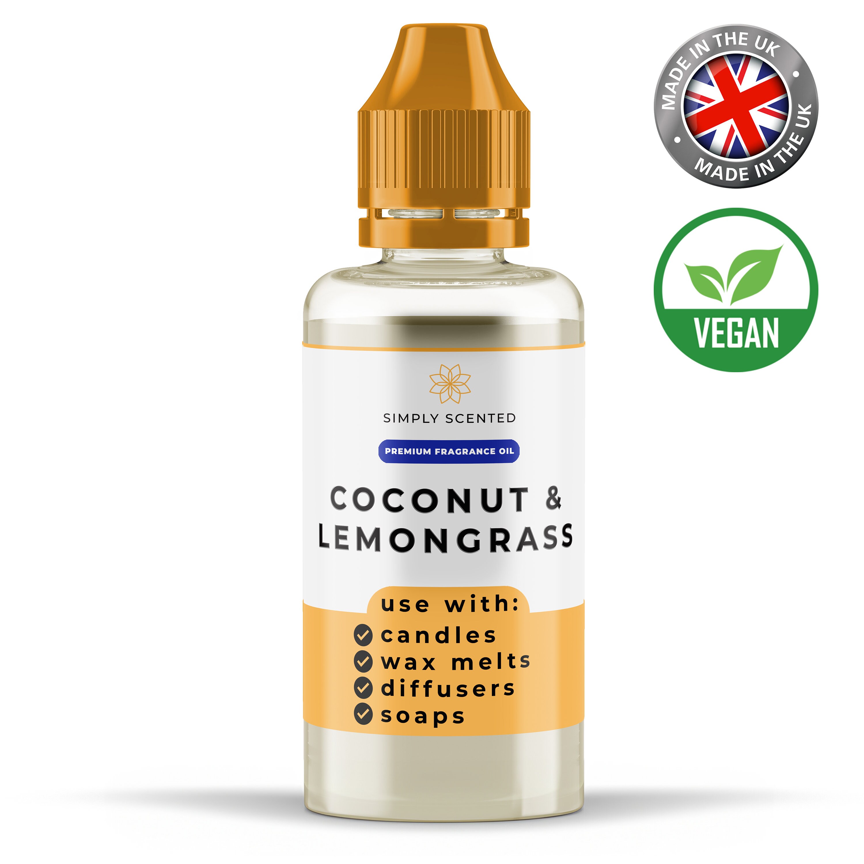 Coconut And Lemongrass Fragrance Oil 10ml For Candles Melts Soaps And Diffusers Simply