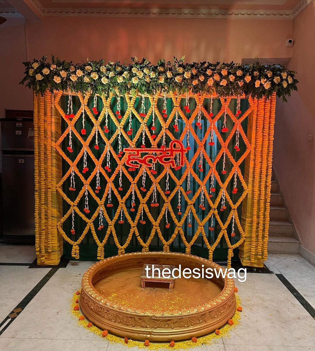 Complete Haldi Backdrop Decoration/ Mehandi Backdrop/ Garlands - Etsy