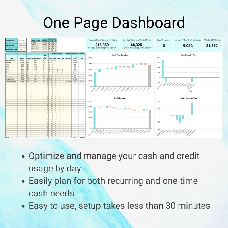 Cash Flow Planner in Google Sheets - Etsy