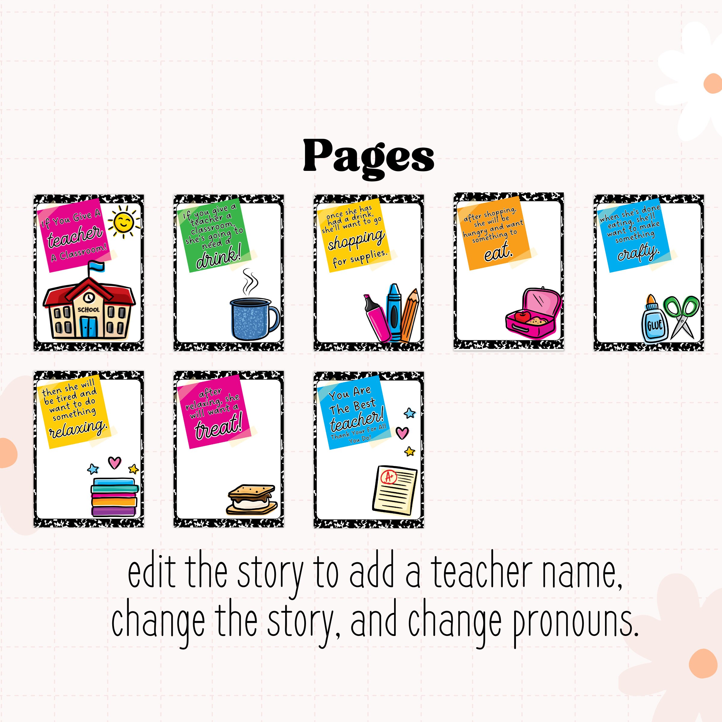Printable Editable in Canva If You Give A Teacher A Classroom Gift Book ...