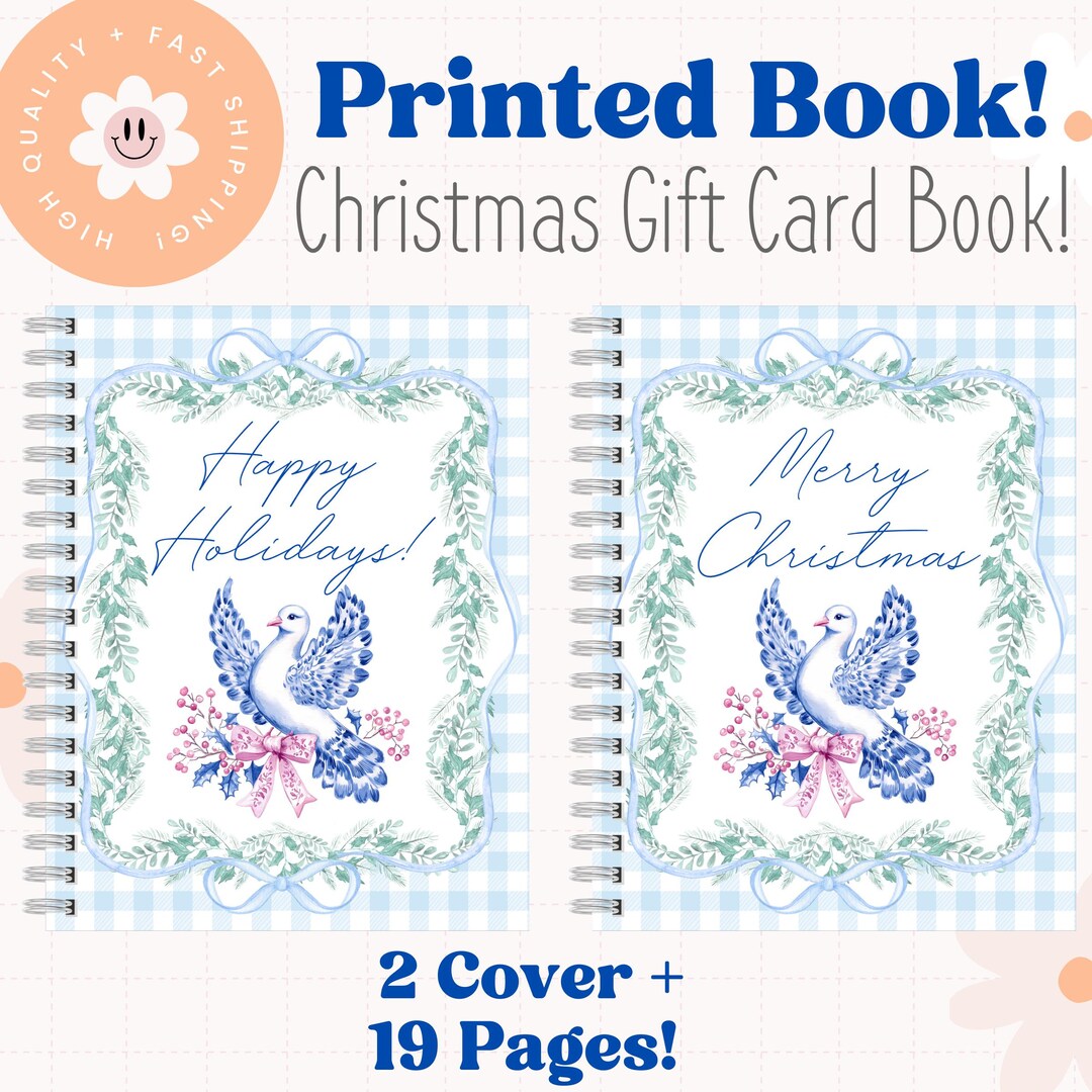 Printed Merry Christmas Gift Card Book | Christmas Gift Card Holder ...