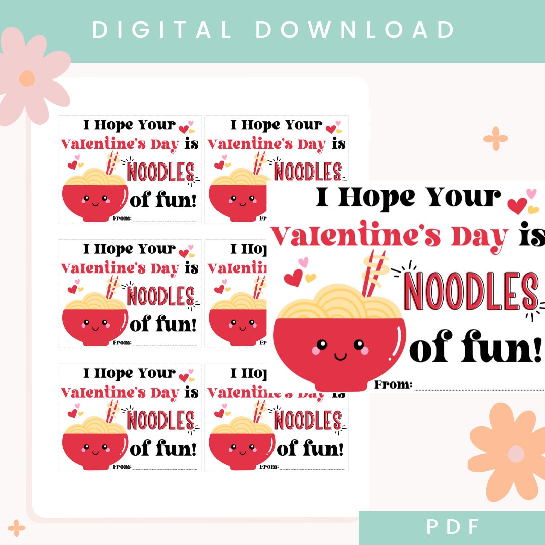Ramen Valentine | Cute Valentine | Funny Valentine | Valentine's for ...