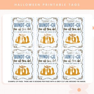 Printable Bundt Cake Gift Tags | Teacher Appreciation Week ...