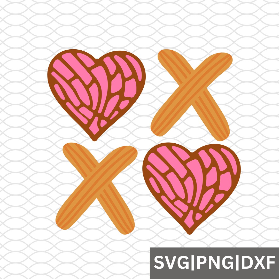 Valentine Concha Churro XOXO SVG Valentine's Day Mexican Bread SVG ...
