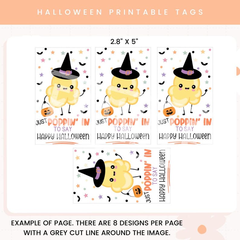 Halloween Treat Gift Tag Bundle | Poppin by to Say Happy Halloween ...