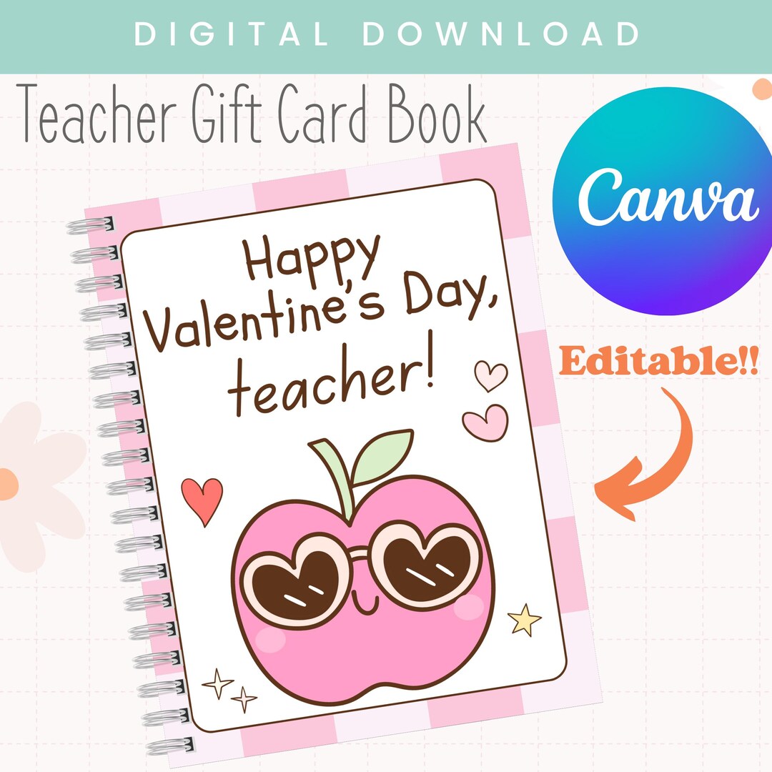 Printable Valentine If You Give A Teacher A Cookie Gift Card Book ...
