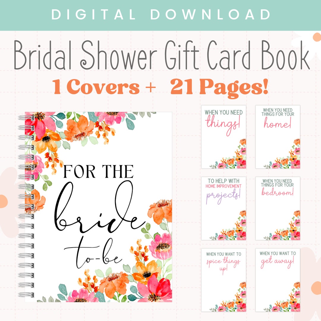 Printable Bridal Shower Gift Card Book | Bridal Shower Gifts | Hen ...