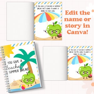 Printable Editable in Canva If You Give A Teacher A Cookie Gift Book ...