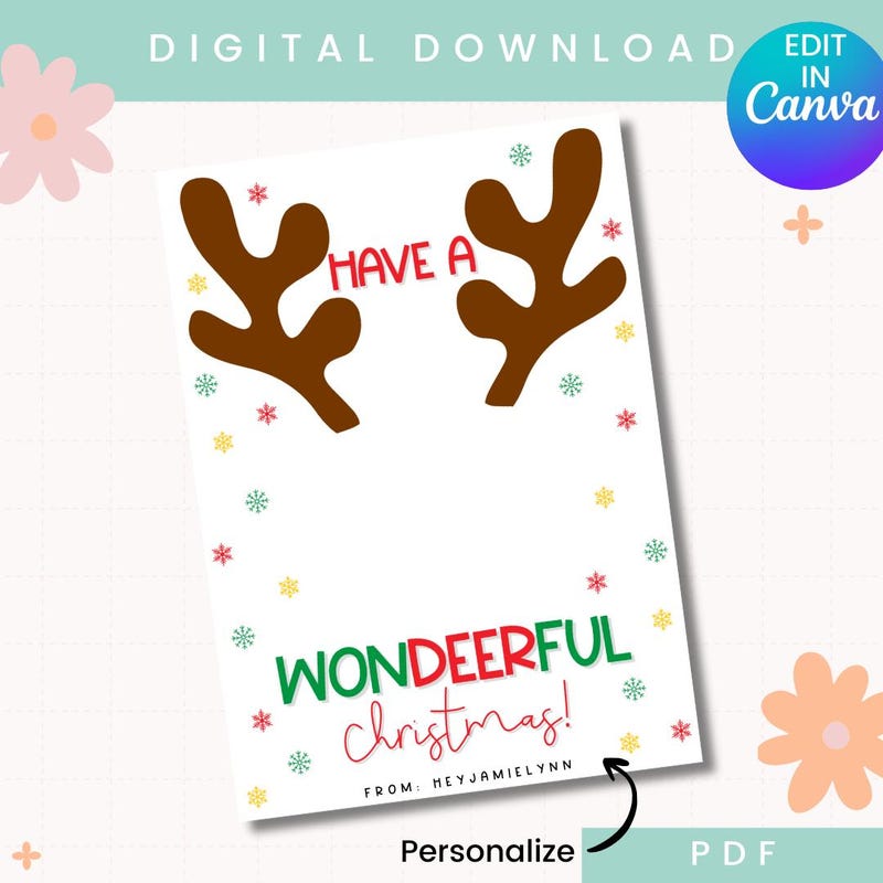 Deer Cookie Tag - Etsy