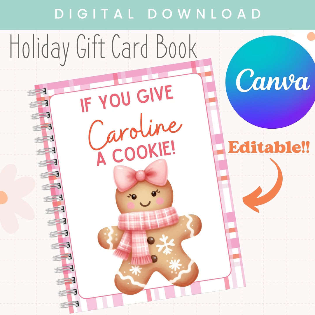Printable Christmas If You Give A Cookie Gift Card Book | Teacher ...