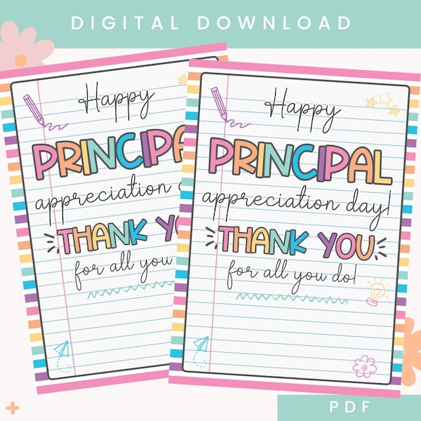 Principal Day Cards - Etsy