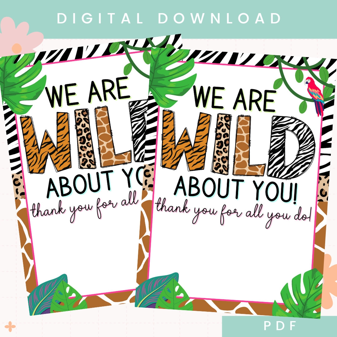 Printable Jungle Teacher Appreciation Gift Card Holder Teacher ...