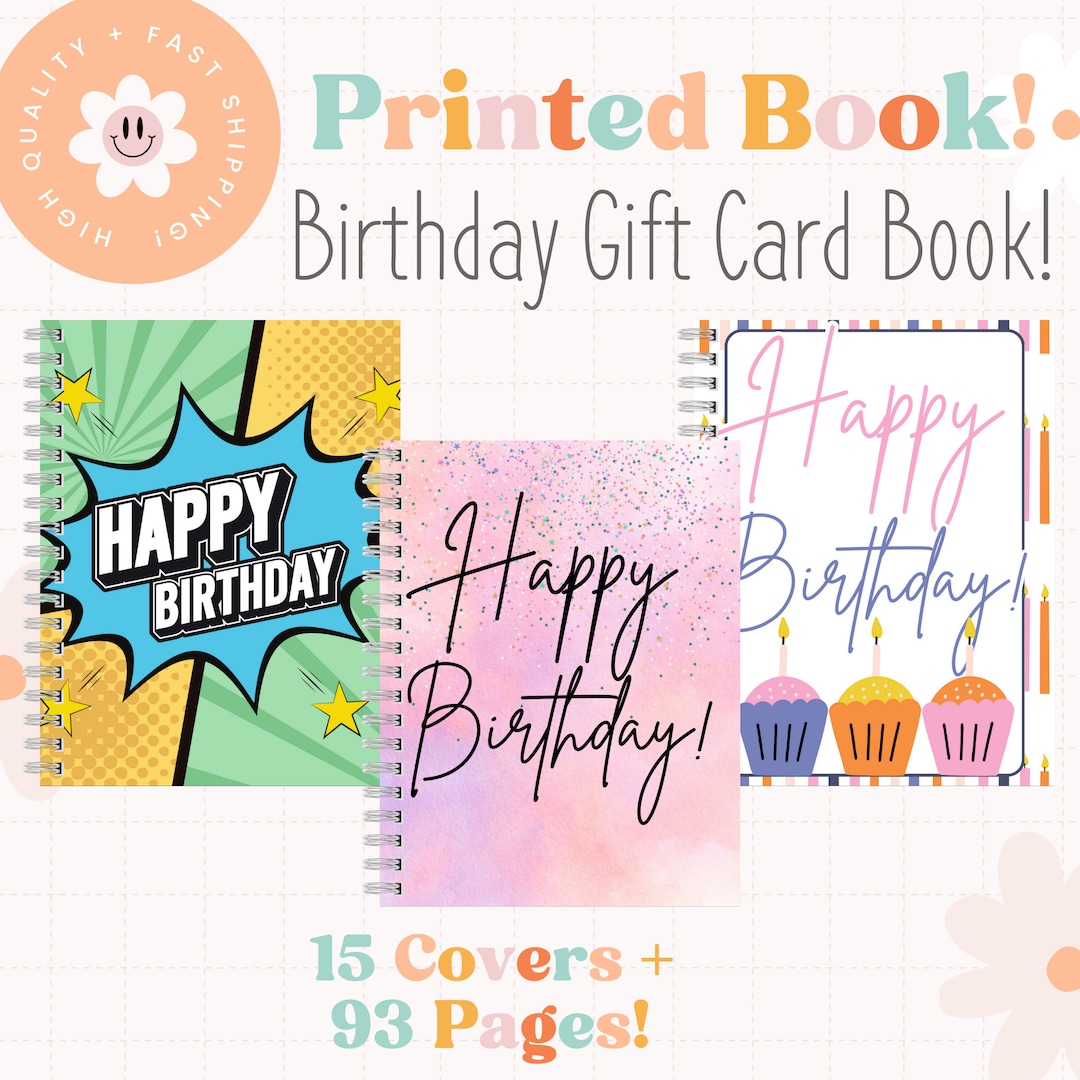 Printed Birthday Gift Card Book | Birthday Gifts for Him | Birthday ...
