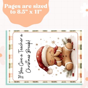 Printable Christmas If You Give A Teacher A Cookie Summer Gift Book ...