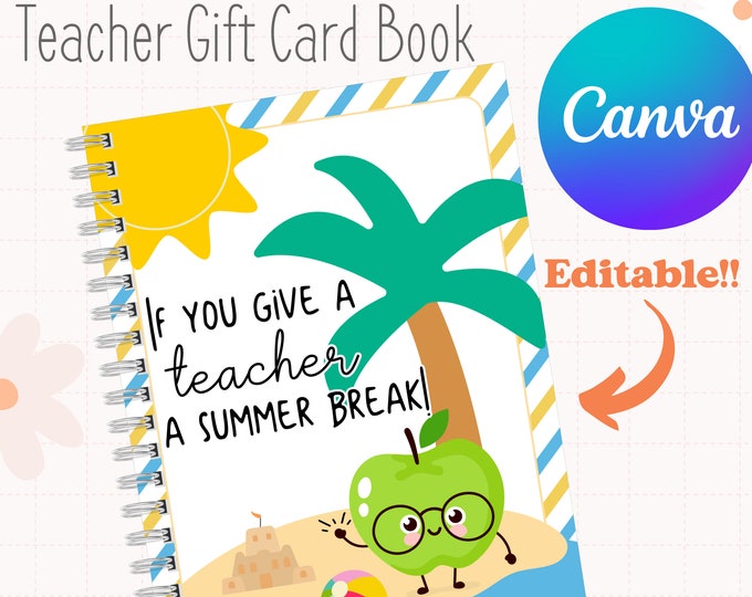 Printable Editable in Canva If You Give A Teacher A Cookie Gift Book ...