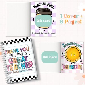 Printed Personalized Teacher Appreciation Gift Card Book | School Staff ...