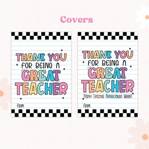 Printable Teacher Appreciation Gift Card Book | School Staff Principal ...