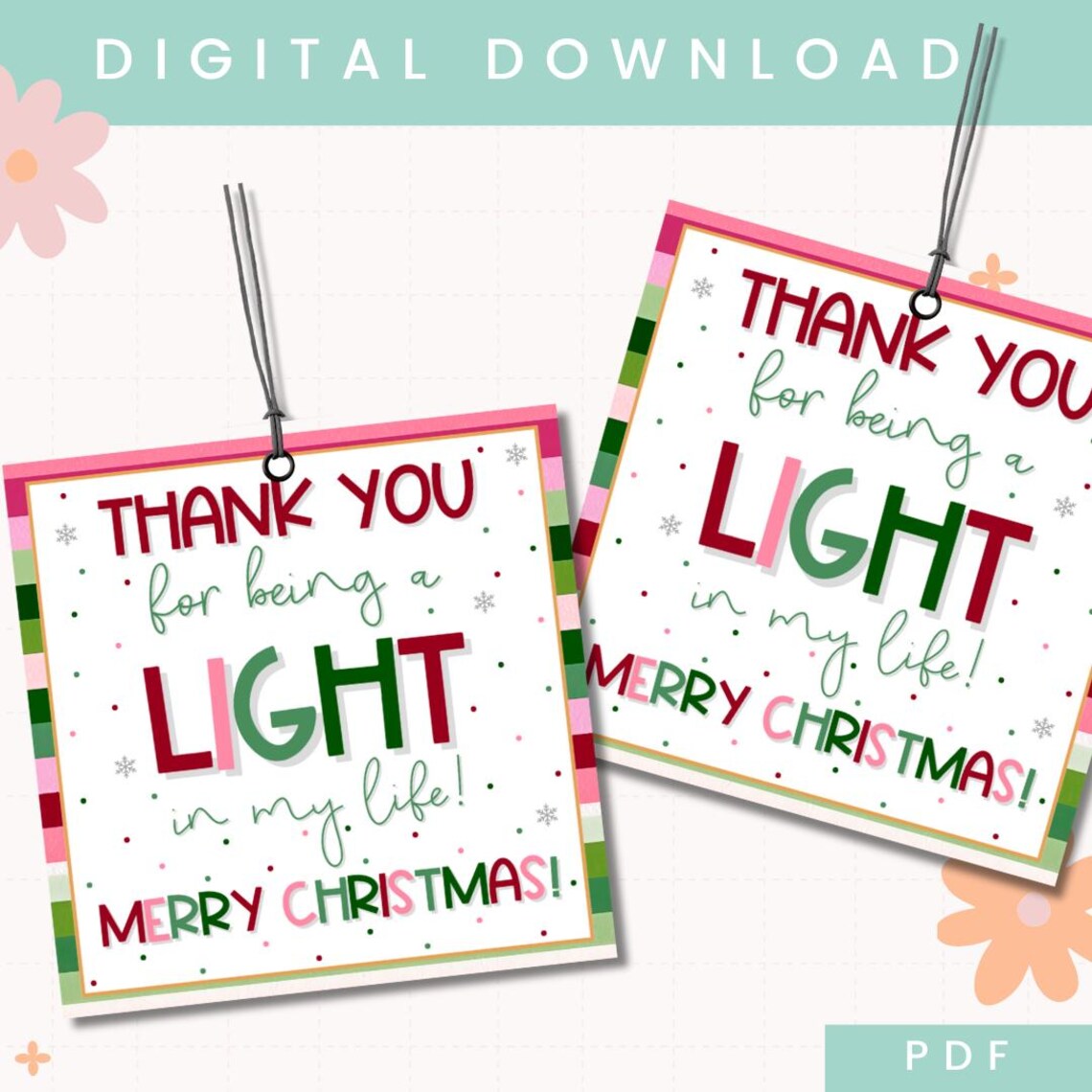 Printable Christmas Teacher Gift Tag | Christmas Candle Gift Tag ...
