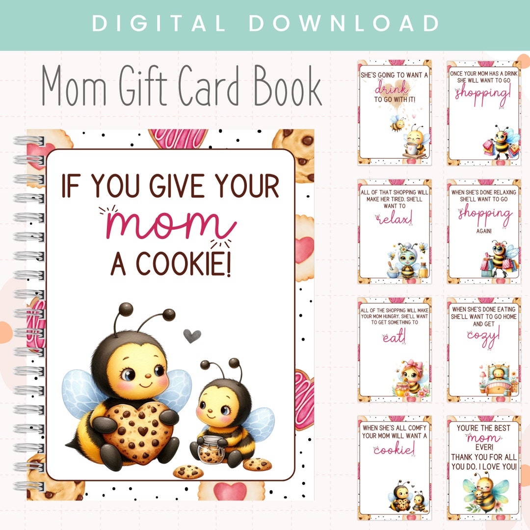 Printable If You Give A Mom A Cookie Gift Card Book Mom Birthday Gift ...