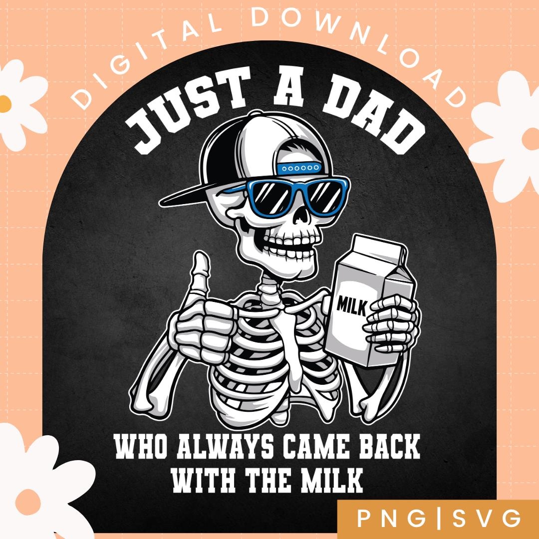 Just A Dad Who Always Came Back With the Milk SVG, Funny Father’s Day ...