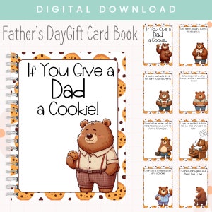 Printable If You Give A Dad A Cookie Gift Card Book | Dad Birthday Gift ...