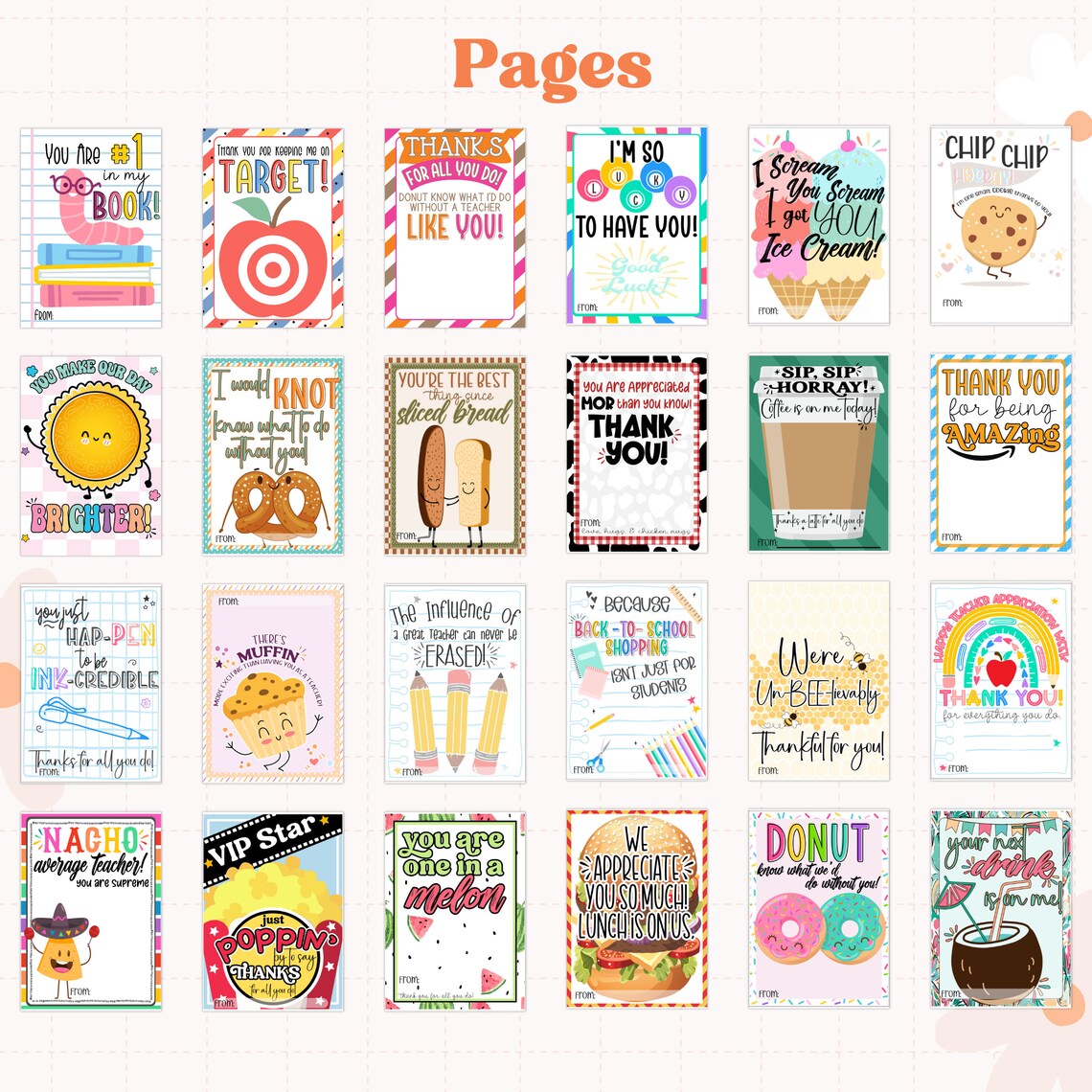 Printable Teacher Gift Card Holder Bundle | Teacher Appreciation Gift ...