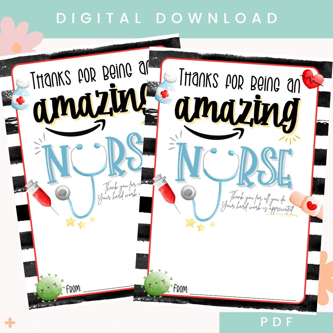 Printable Nurse Appreciation Gift Card Holder | Nurse Appreciation Week ...