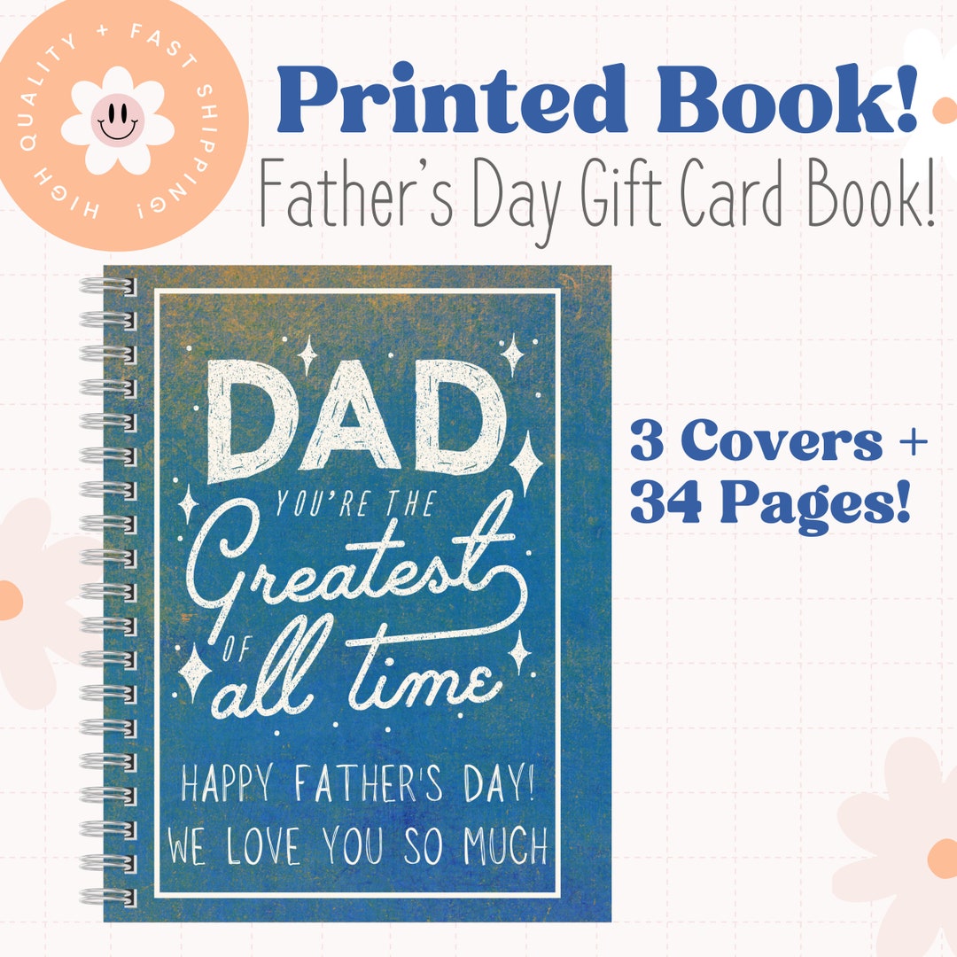 Printed Father's Day Gift Card Book | Gifts for Dad | Father's Day Gift ...
